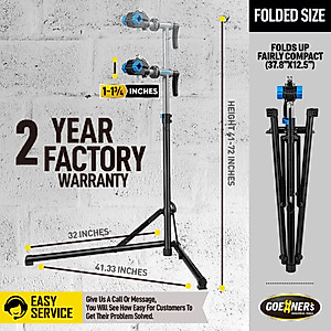 GOEHNER's E Bike Repair Stand Heavy Duty (Max 100 lbs) - Portable Bicycle Repair Stand Mechanics Workstand for Maintenance of Heavy E Bike, Bike Mountain Bike and Road Bike