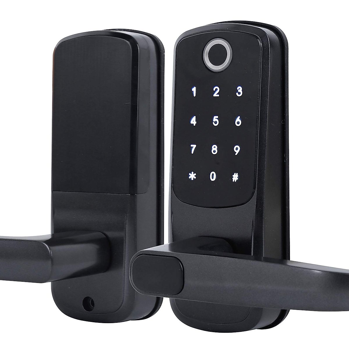 Biometric Fingerprint Door Lock, Fingerprint Password Lock, Remote Control Doorlock, Intelligent Electronic Lock with Virtual Password Design/Mechanical Key/Anti-Peeping, for Alexa Voice Control