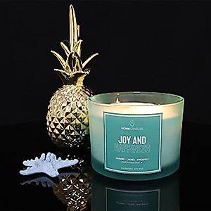 Joy and Happiness Scented Candle | Natural Soy Candle | Luxury Scented Candle | Soy Wax Candle | Handmade Candle | Home Candles | Gift Box Candle (Large)