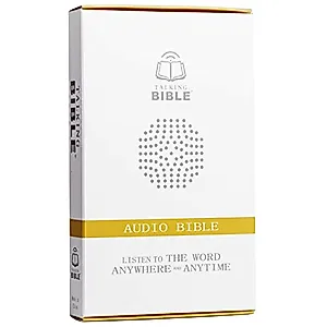 Talking Bible - Electronic Holy Bible Audio Player in English for Seniors, Kids and The Blind, Solar Powered, KJV (King James Version), Black