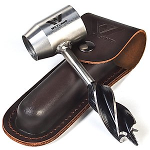 WEYLAND Bushcraft Settlers Tool Survival Hand Auger Wrench - Bush Craft Gear and Equipment Scotch Eye Wood Drill Peg and Manual Hole Maker Multitool for Camping, Bushcrafting and Outdoor Backpacking
