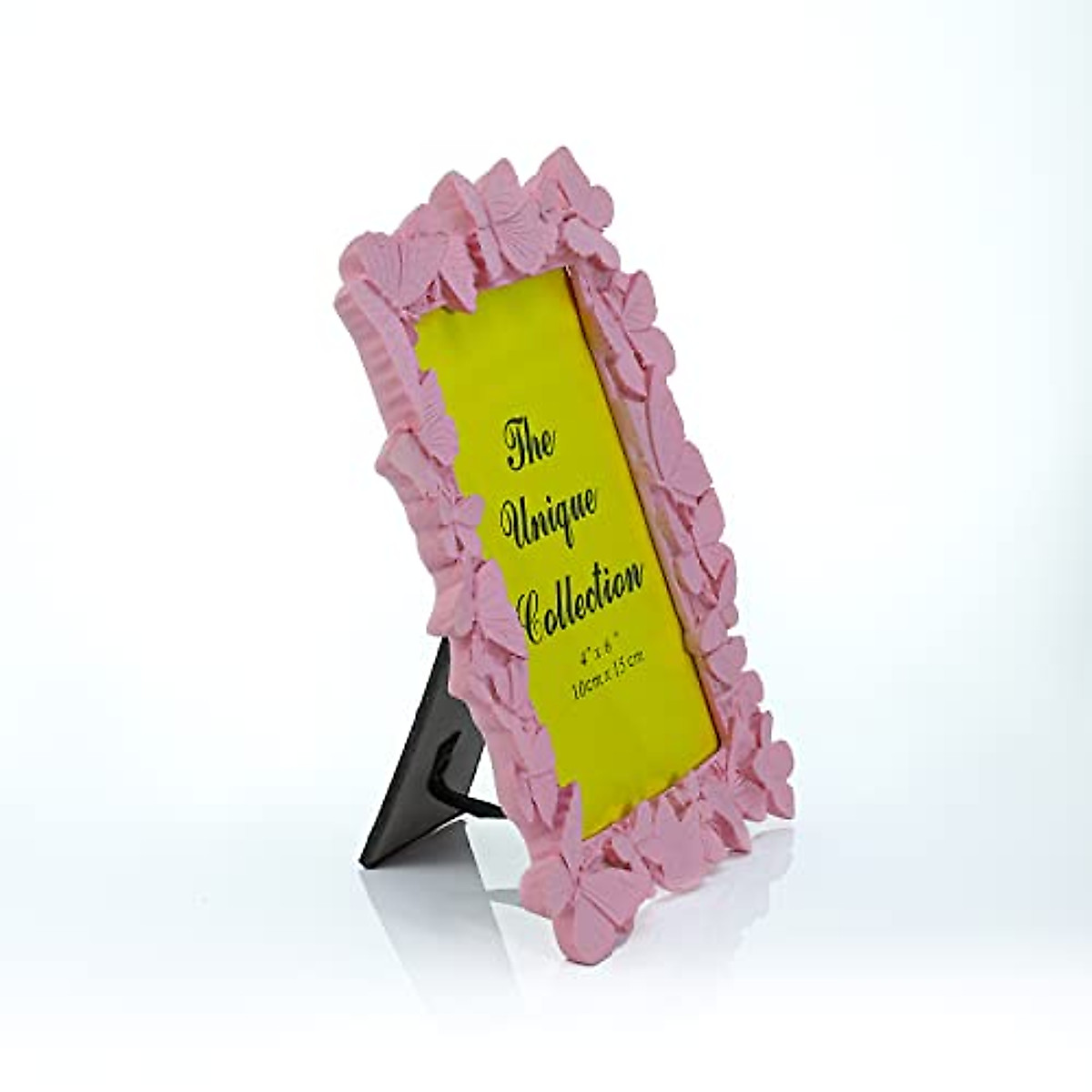 WAIT FLY 4 x 6 In Beautiful Pink Butterfly Shape Resin Photo Frame Picture Frame for Table Top Display Best Gift for Friends Kids