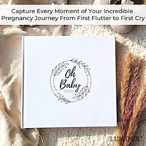 LUMOSX Pregnancy Journal Memory Book - w/Baby Bump Stickers in the Gender Neutral Baby Book Memory - Baby Journal Is A Pregnancy Must Haves, Best Gifts For Expecting Moms, Baby Shower Gifts