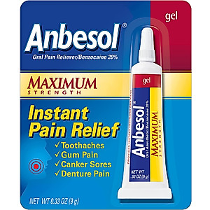 Anbesol Max Gel Size .33z Anbesol Mouth Pain Relief Gel .33oz