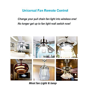 Ceiling Fan Remote Control Kit, Small Size Universal Speed, Light & Timing 3 in 1 Wireless Control, for Harbor Breeze Hunter Hampton Bay Lichler Ceiling Fans Light Remote