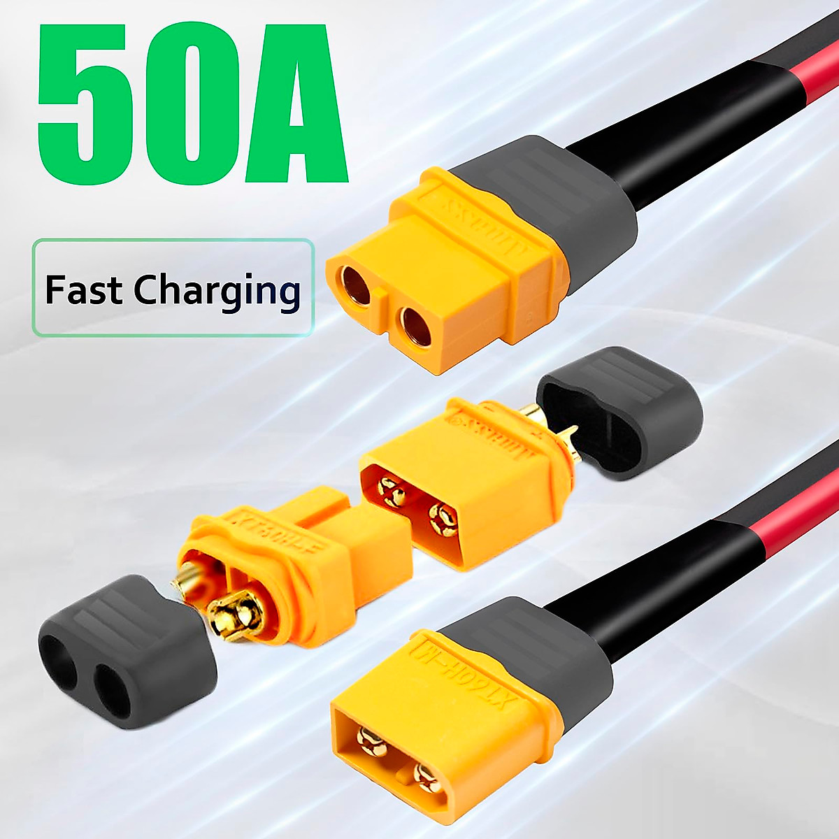 Magiktech 25FT XT60 Extension Cable with Male and Female Connectors XT60 Adapters Cable for Power Station and Rechargeable Batteries (12AWG 25FT)