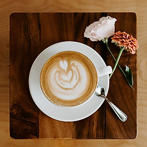 Villa Acacia Wood Cake Stand, 11 Inch Square Display with Wooden Pedestal, Small and Mini Cakes