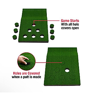 MD Sports Golf Pong Game Set, 100inch, Green, Includes 2 Putters and 4 Balls, Foldable