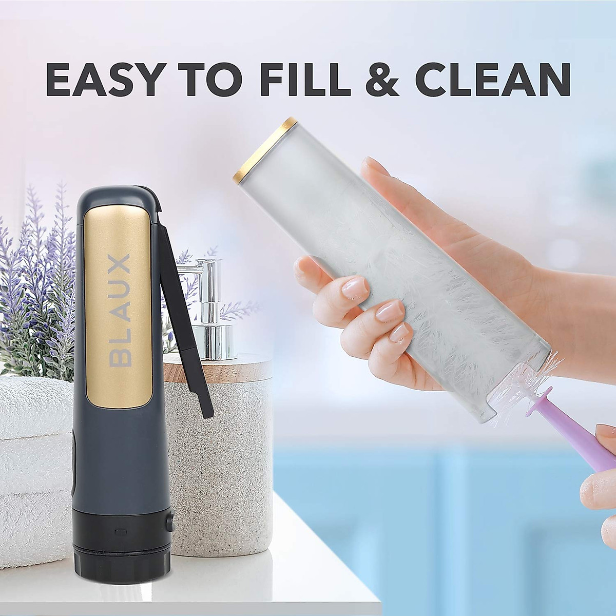 BLAUX Electric Portable Bidet Sprayer - (5.75 oz) Rechargeable Travel Bidet for Personal Cleaning | 3000mAh Personal Portable Bidet for Women Men | Postpartum Essentials | 40-50 Washes in One Charge