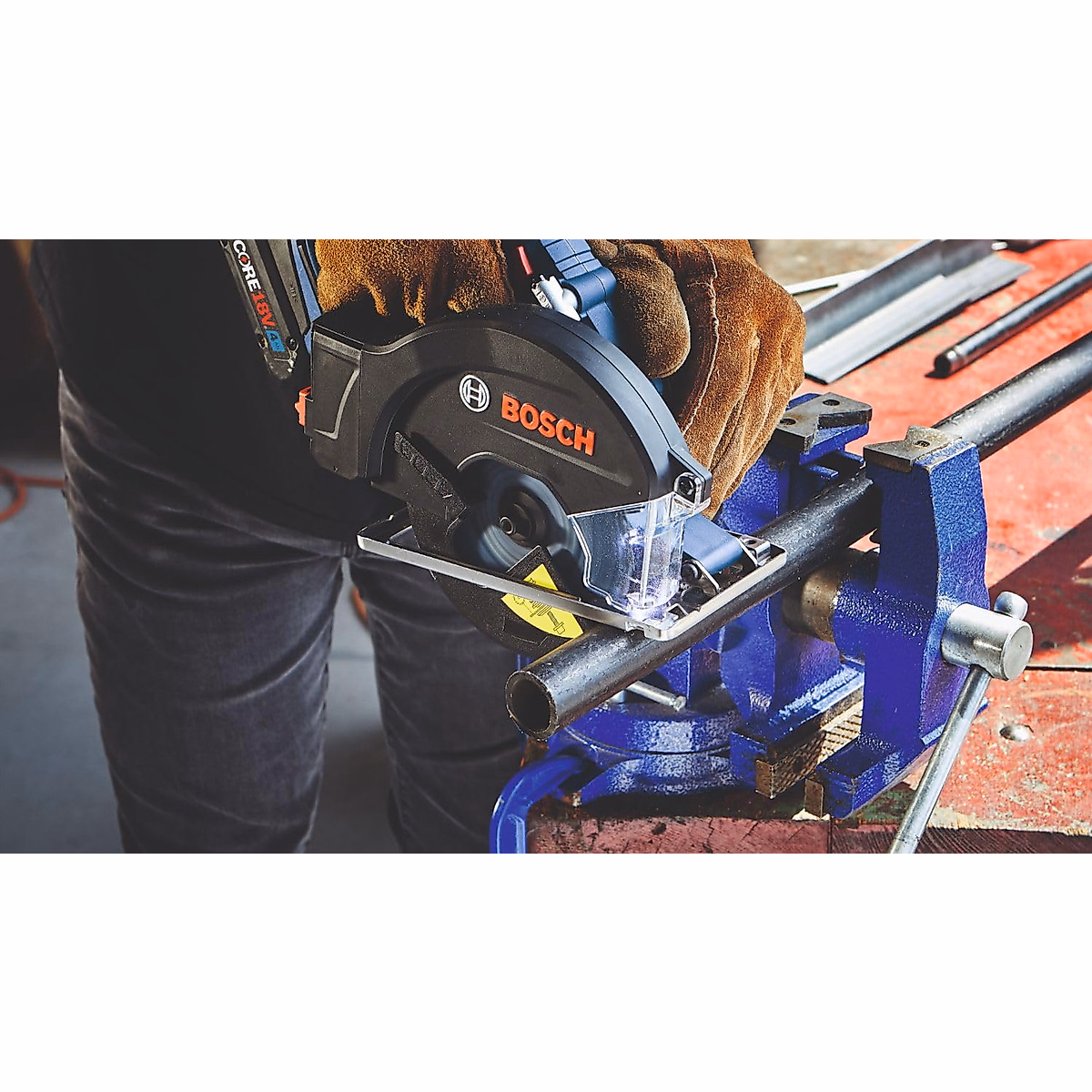 Bosch GKM18V-20N-RT 18V Lithium-Ion 5-3/8 in. Cordless Metal-Cutting Circular Saw (Tool Only) (Renewed)