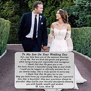 FOTAP Groom Wallet Cards To My Son on Your Wedding Day Wallet Card Wedding Gift Groom Gift From Parents (Son Wedding Wallet)