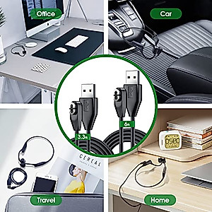 3.3ft & 6ft Shokz Charging Cable [2 Pack Black] aftershokz Headphones Charger Replacement Magnetic Cable for Aeropex AS800, OpenRun, OpenRun Mini, OpenRun Pro, OpenComm Long USB Charge Cord