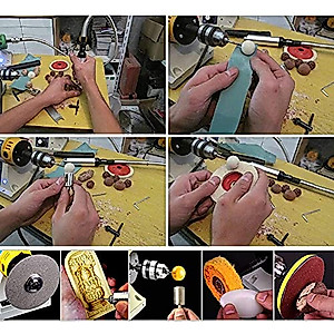 Rebrisbol Jewelry Buffer Polisher Bench Buffer Polisher with Accessories Multi-Function Electric Lathe Grinder for DIY Jewelry, Wood, Dental, Amber, Metal, Jade