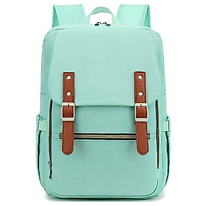 Fuyicat Laptop Backpack for Women Men Travel Business Work, Girls Boys School Backpack College Bookbag Fit 15.6 Inch Notebook (Mint Green)
