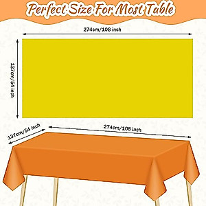 Patelai 24 Pcs Thanksgiving Disposable Plastic Tablecloth Fall Tablecloth for Rectangle Tables Waterproof Table Cover for Thanksgiving Fall Party Decoration, 54 x 108 Inch (Orange,Yellow,Brown)