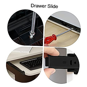 3 Pairs Keyboard Rails Desk Rail Rack Drawer- Design Rack Keyboard Slide Out Tray Cabinet Slides Computer Stand Practical Keyboard Stand Under The Stage Office Steel Cupboard
