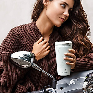 BURGA Travel Coffee Mug (16oz) – Spill-Proof, Secure-Seal Insulated Coffee Mug – Scratch-Resistant, Stainless Steel Travel Mug Stays Hot or Cold – Anti-Slip Coffee Tumbler – Pink Travel Mug