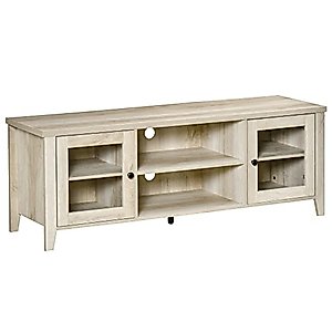 HOMCOM Modern TV Stand, Entertainment Center with Shelves and Cabinets for Flatscreen TVs up to 60" for Bedroom, Living Room, Oak