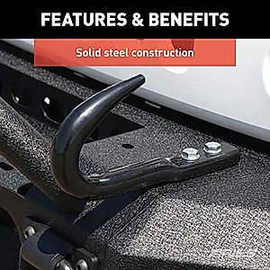 ARIES 15600TW Truck, Jeep Bolt-On Bumper Tow Hook, 9,000 lbs Work Load , black