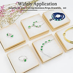 opaprain Cardboard Jewelry Brown Gift Boxes 20 Pack3.5×3.5×1 inches, its apply to displaying necklaces, rings, bracelets, earrings