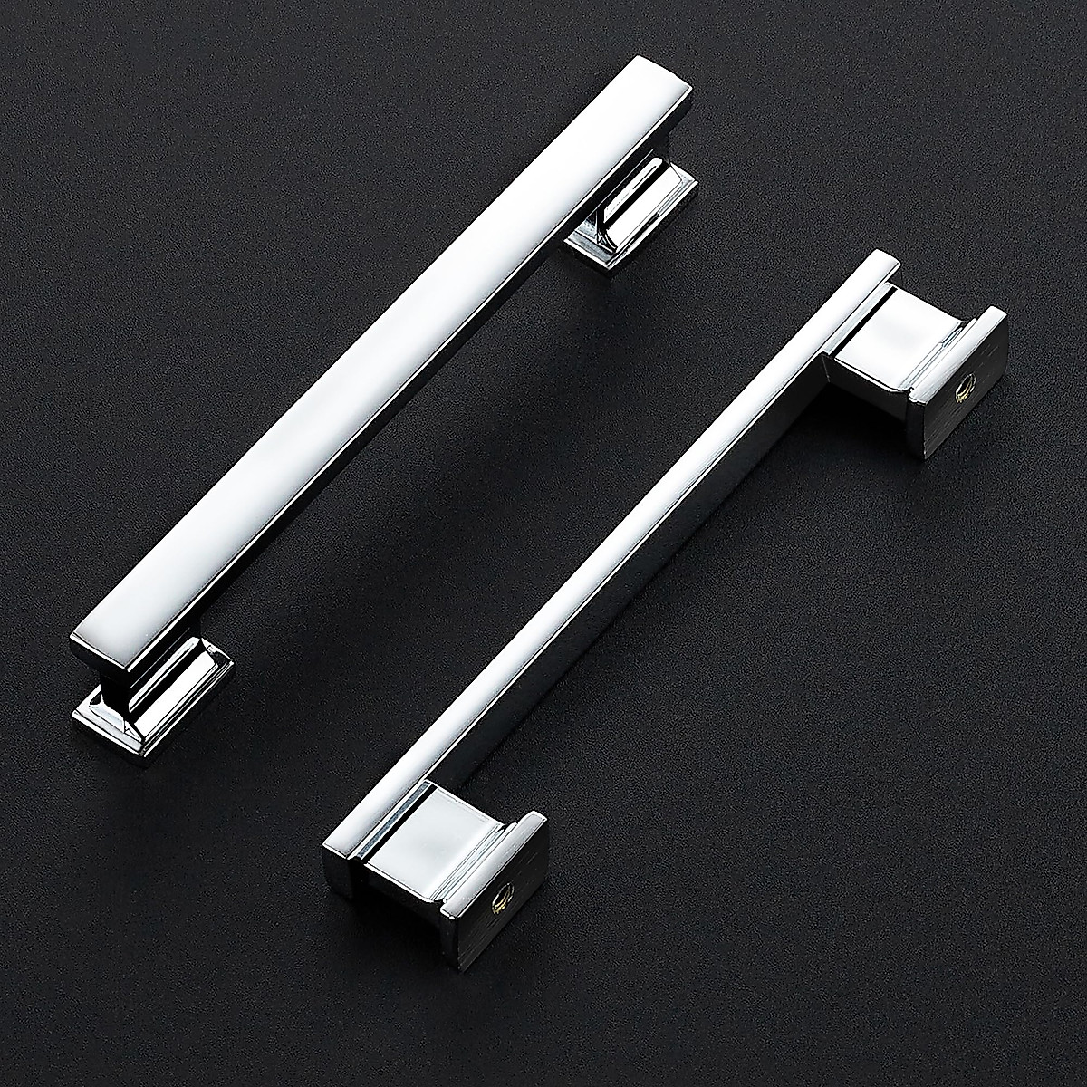 JOY DECOR 10 Pack Polished Chrome Cabinet Pulls Kitchen Handles for Cabinets 6 Inch Length with 5 Inch Hole Center Kitchen Cabinet Door Handles for Kitchen Cabinets and Dresser Drawers