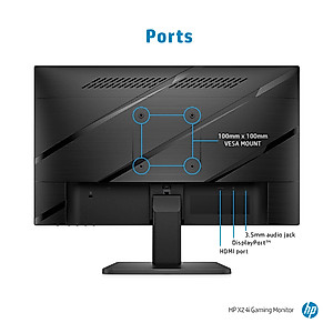 HP 24-inch Full HD IPS Gaming Monitor with Tilt Adjustment and AMD FreeSync Premium Technology (X24i, Black) (Renewed)