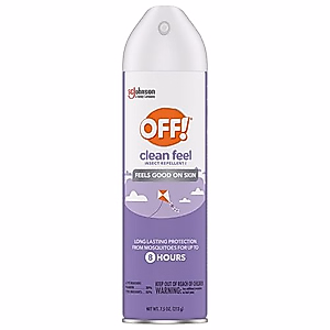OFF! Clean Feel Insect Repellent Aerosol with 20% Picaridin, Bug Spray with Long Lasting Protection from Mosquitoes, Feels Good on Skin, 7.5 oz