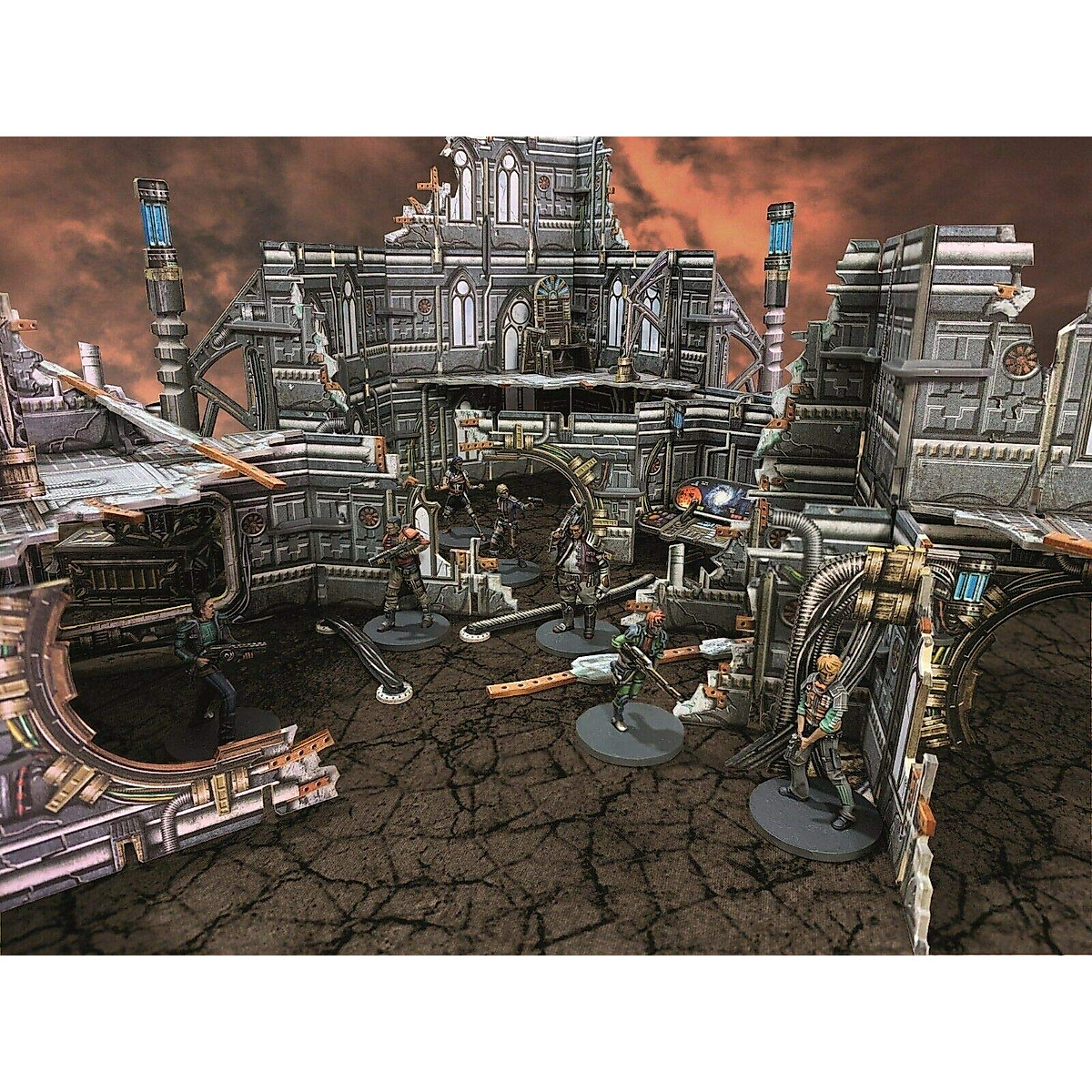 Battle Systems Sci-Fi Terrain - 28mm Modular 3D Space Terrain - Perfect for Wargaming and Roleplaying Tabletop Games - Full Colour Printed 3D 40K Multi Level Building Models (Gothic Ruins)