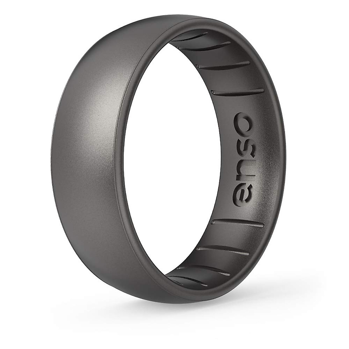 Enso Rings Classic Elements Silicone Ring Infused with Precious Elements – Wedding Engagement Band – 6.6mm Wide, 1.75mm Thick (Platinum, 11)