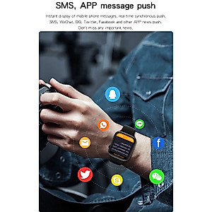 Wooull Smart Watch for Android iOS Phones Compatible with iPhone Samsung for Men Women Kids, 1.75'' Full Touchscreen Fitness Tracker Bluetooth Smartwatch with Call/SMS/Heart Rate/Pedometer (Black)