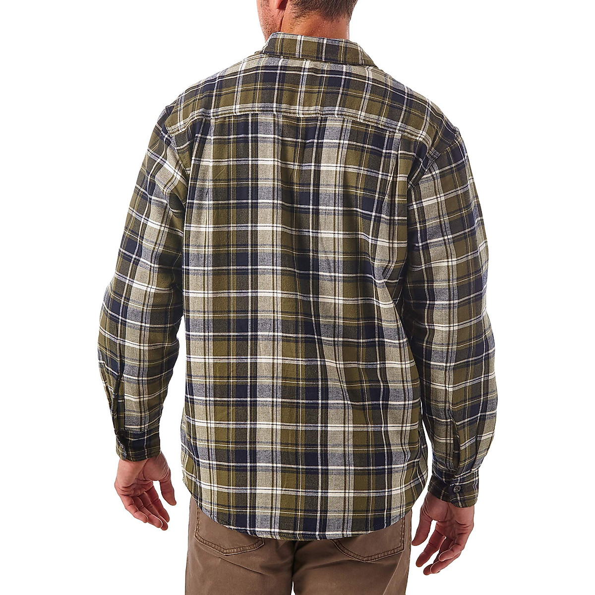 Wrangler Authentics Men's Long Sleeve Sherpa Lined Shirt Jacket, Olive Sky, 3X-Large