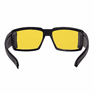 BOMBER Safety Glasses with Yellow Lens for Men Women, z87 Safety Compliant, Matte Black Frame with Non-Slip Gray Foam Lining, Safety Glasses for Outdoor,Shooting Glasses, Safety Glasses