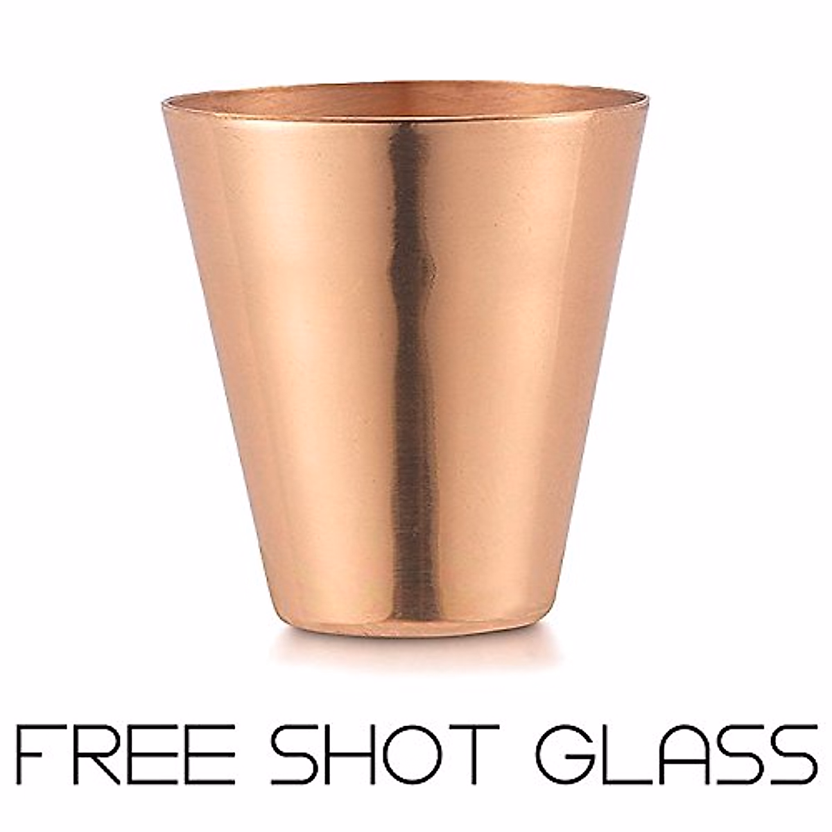 Moscow-Mix Moscow Mule Mugs Set of 2 Copper Cups - 100% Copper Mugs for Moscow Mules and Whisky Mules - Hammered Copper Cups Includes Copper Shot Glass for Party - Includes Premium Gift Box