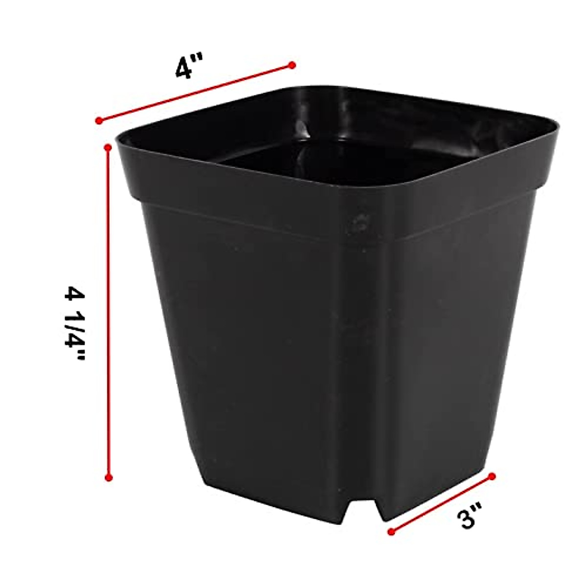 RooTrimmer 10 cm 4 inches Square Nursery pots 60P, Seedling Plastic Seeds propogation Growing pots Black