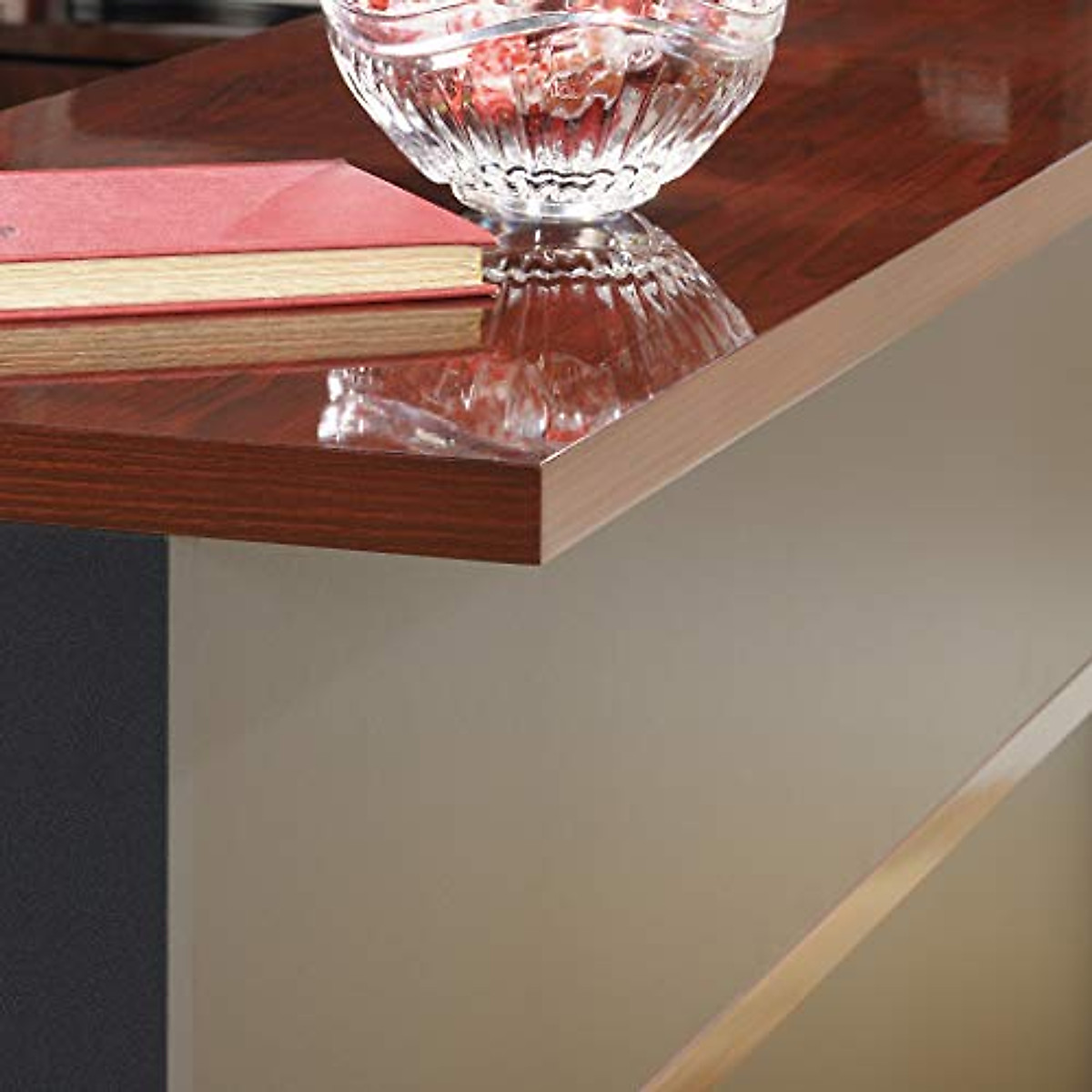 Sauder Via Hutch, L: 59.45" x W: 14.57" x H: 11.65", Classic Cherry Finish