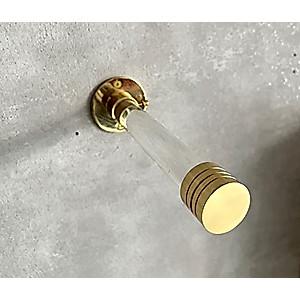 Morco Deco Brass Lucite Projection Hook Handmade Lucite Brass Hook Wall Mount Retail Projection Hook (Polished Brass)