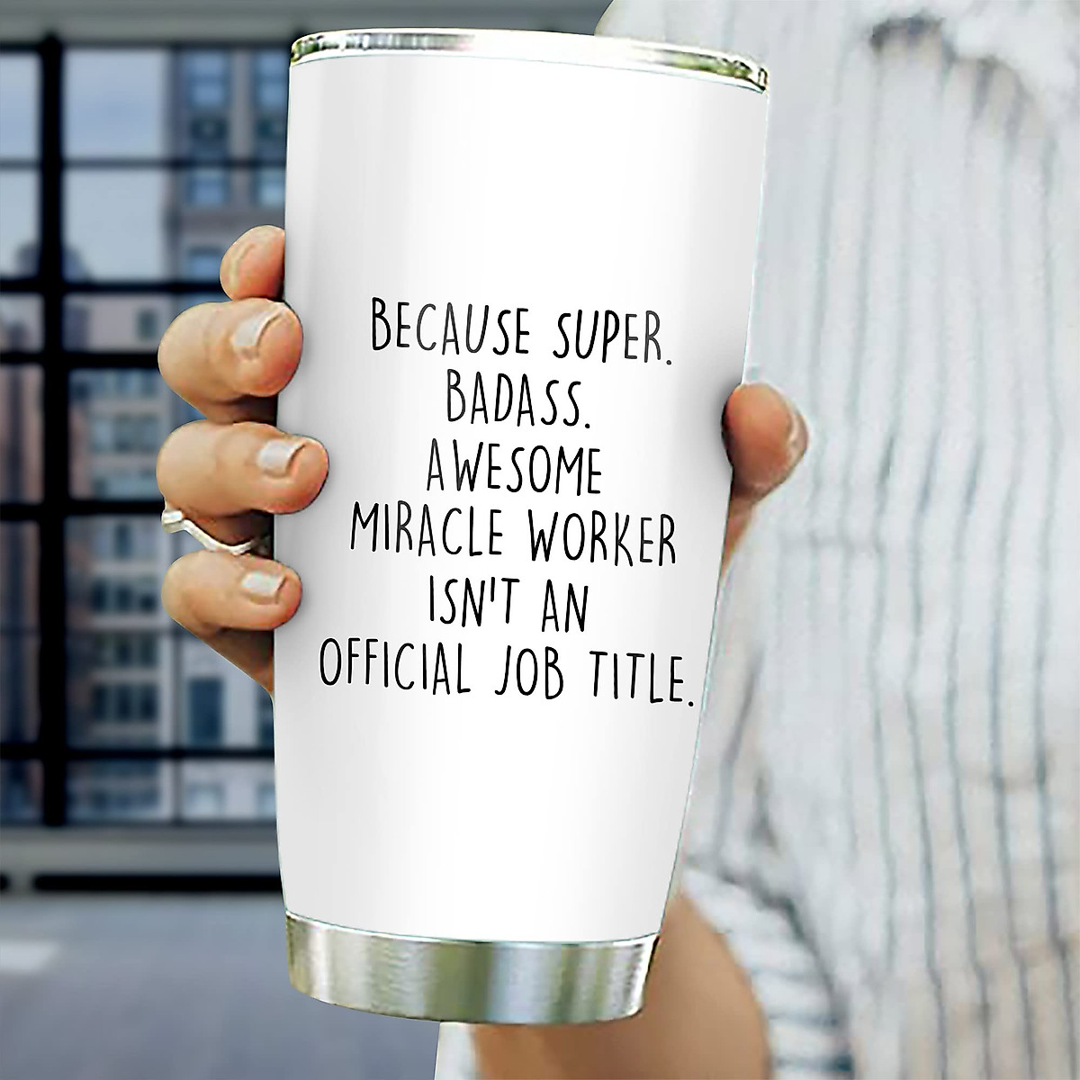 CHICKOR Personalized Tumbler, Chaos Coordinator Tumbler Because Super Badass 20 Oz Stainless Steel Tumbler Cup With Lid, Double Wall Vacuum Insulated Tumblers Coffee Travel Mug