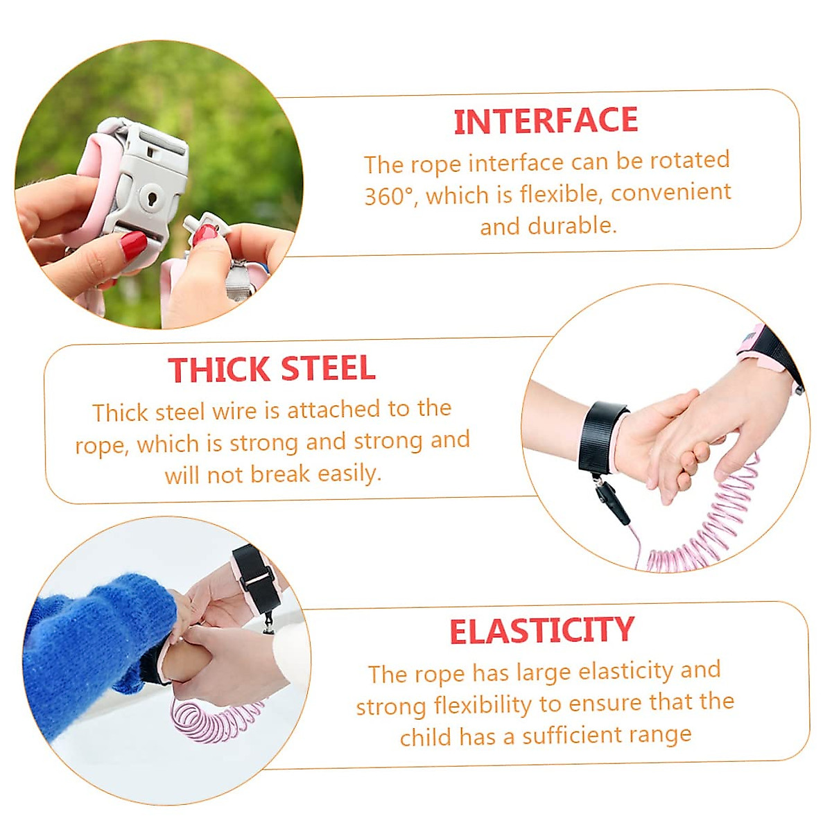 TOYANDONA 3 Pcs Anti-Lost Rope for Children Toddler Sling Carrier Baby Leash Child Harness Child Leash Child Safety Harness Kids Anti Lost Belt Wrist Link Anti- Wristband Cotton
