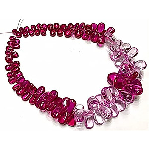 Natural -RED Corundum Almond soomth Beads 5 * 9-7 * 14 mm 13 inch Long String Jewelry Making Gemstone Beads for Necklace Bracelet