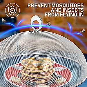 Food Tents 1pc Mesh Food Cover, Stainless Steel Food Tent, Large Screen Food Cover Tent, Metal Mesh Food Cover for Indoor Outdoor Picnic Caming (15.7inch/ 40cm) Picnic Accessories