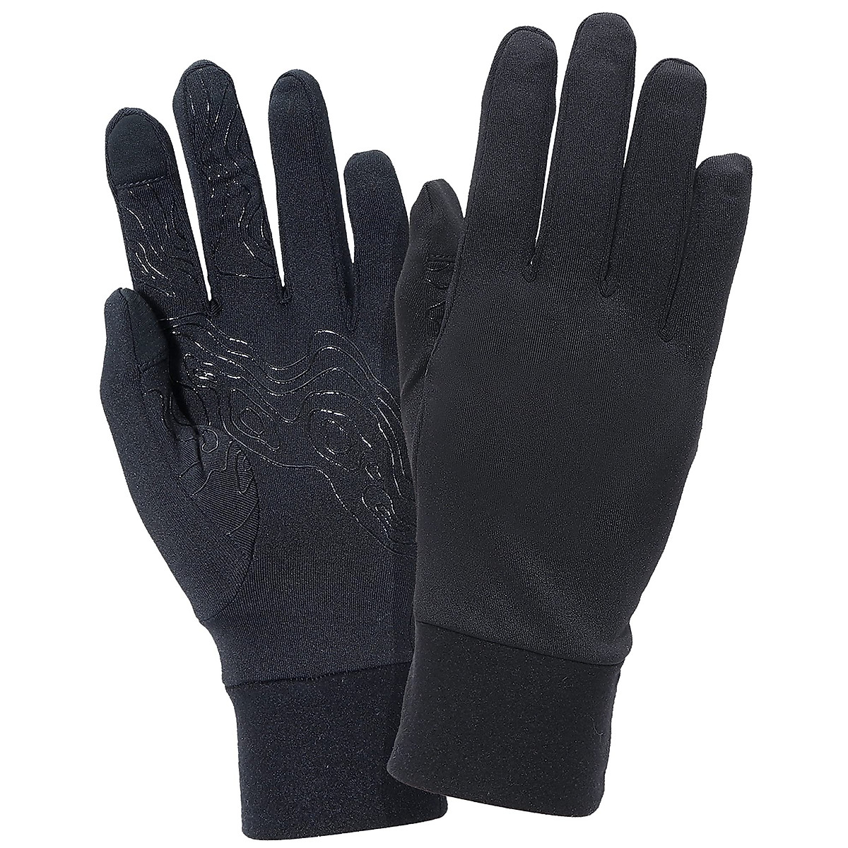TrailHeads Running Gloves | Lightweight Gloves with Touchscreen Fingers - black (large)