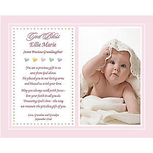 Poetry Gifts Baptism or Newborn Keepsake for Baby Girl Granddaughter, Personalized 8x10 Custom Print