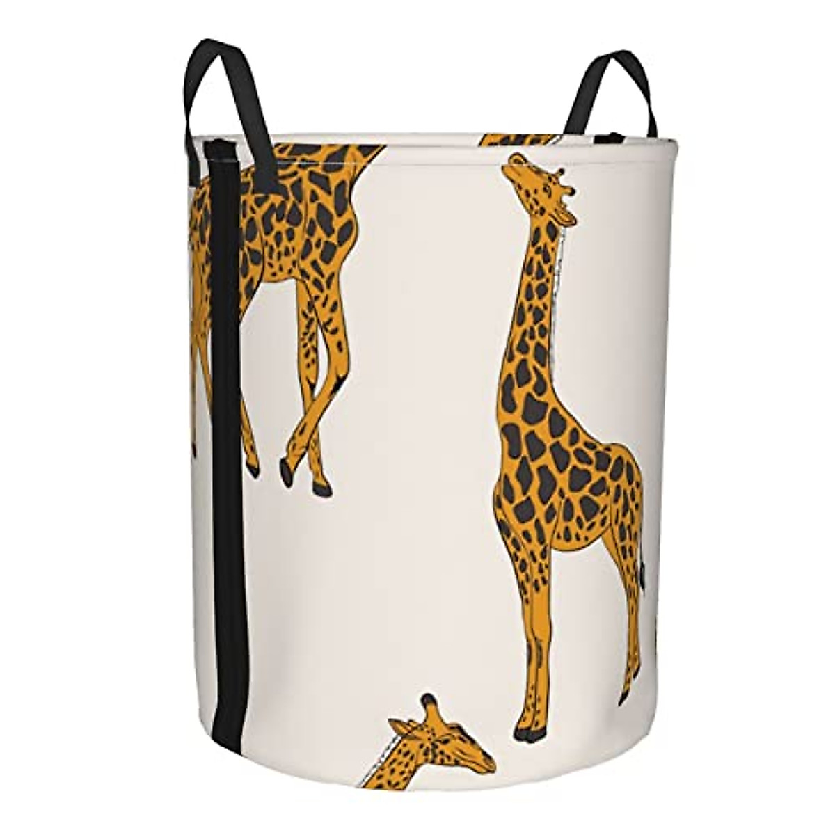 Laundry Basket,Giraffe African Animal Nursery,Large Canvas Fabric Lightweight Storage Basket/Toy Organizer/Dirty Clothes Collapsible Waterproof For College Dorms-Large