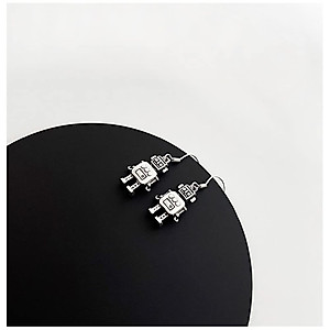 Vintage Robot Dangle Earrings for Women Hypoallergenic Charms Drop Hook Stud Fashion Unique Birthday Holiday Jewelry Unisex Gifts for Daughter Son