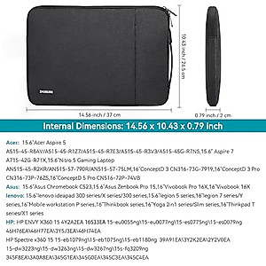 ZHUISUINI Laptop Case Sleeve 14 15 15.6 Inch Compatible with MacBook Air 15 inch M2 A2941 2023,for Most 15.6 Inch Hp Dell Acer Chromebook,Black