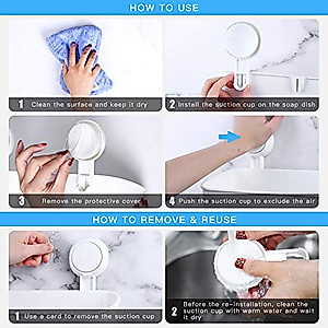 Uten Shower Caddy Drill-Free with Vacuum Suction Cup Removable Shower Shelf Storage Basket Powerful Suction