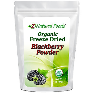Z Natural Foods Organic Blackberry Powder, Freeze Dried, Antioxidant-Rich Superfood for Heart Health, Mix It Into Smoothie, Juice, Yogurt, and Recipes, Raw, Vegan, Non-GMO, Gluten-Free, 1 lb