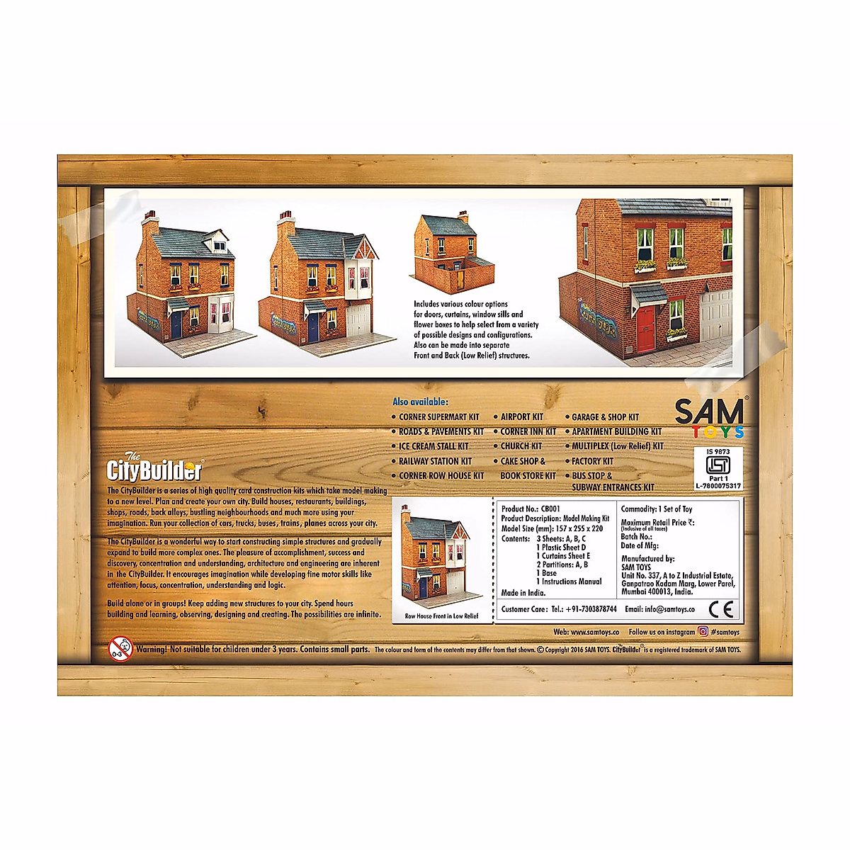 The CityBuilder Row House Cardboard Model Making Kit - O Scale Model Railroad Building