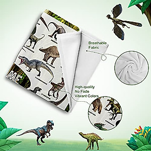 Personalized Dinosaur Blanket for Boys, Jurassic Dinosaurs Gifts Blankets for Kids, Custom Blanket with Name, Super Soft Dino Throw Blanket for Dinosaur Lover, Bed, Sofa, Birthday, Christmas-40x50in