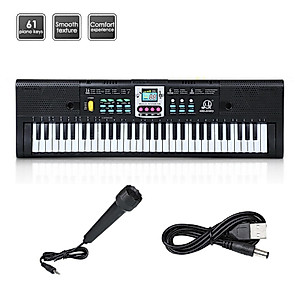 Keyboard Piano 61 Keys Digital Piano Organ with Microphone Kit for Die